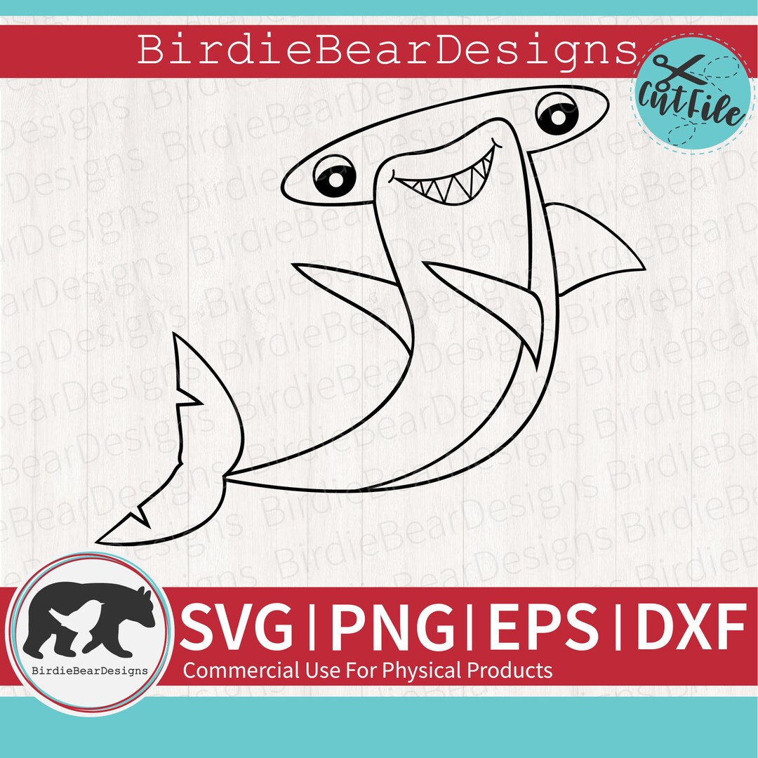 Shark Svg, Shark Clipart, Hammerhead Shark Svg, Shark Coloring Svg ...