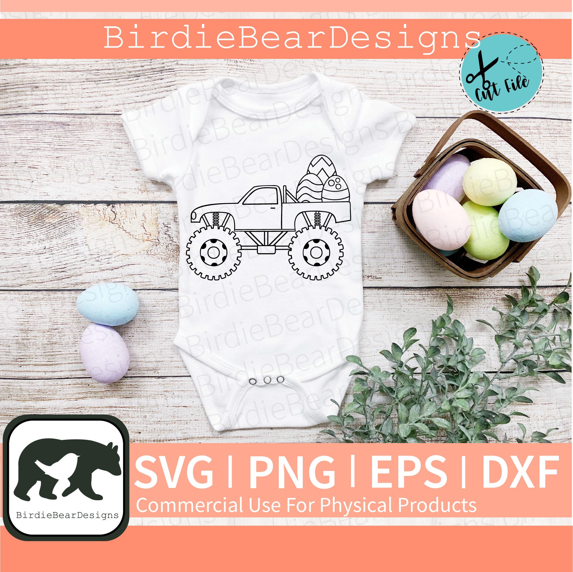 Easter Monster Truck Svg Easter Egg Truck Svg Easter | Etsy