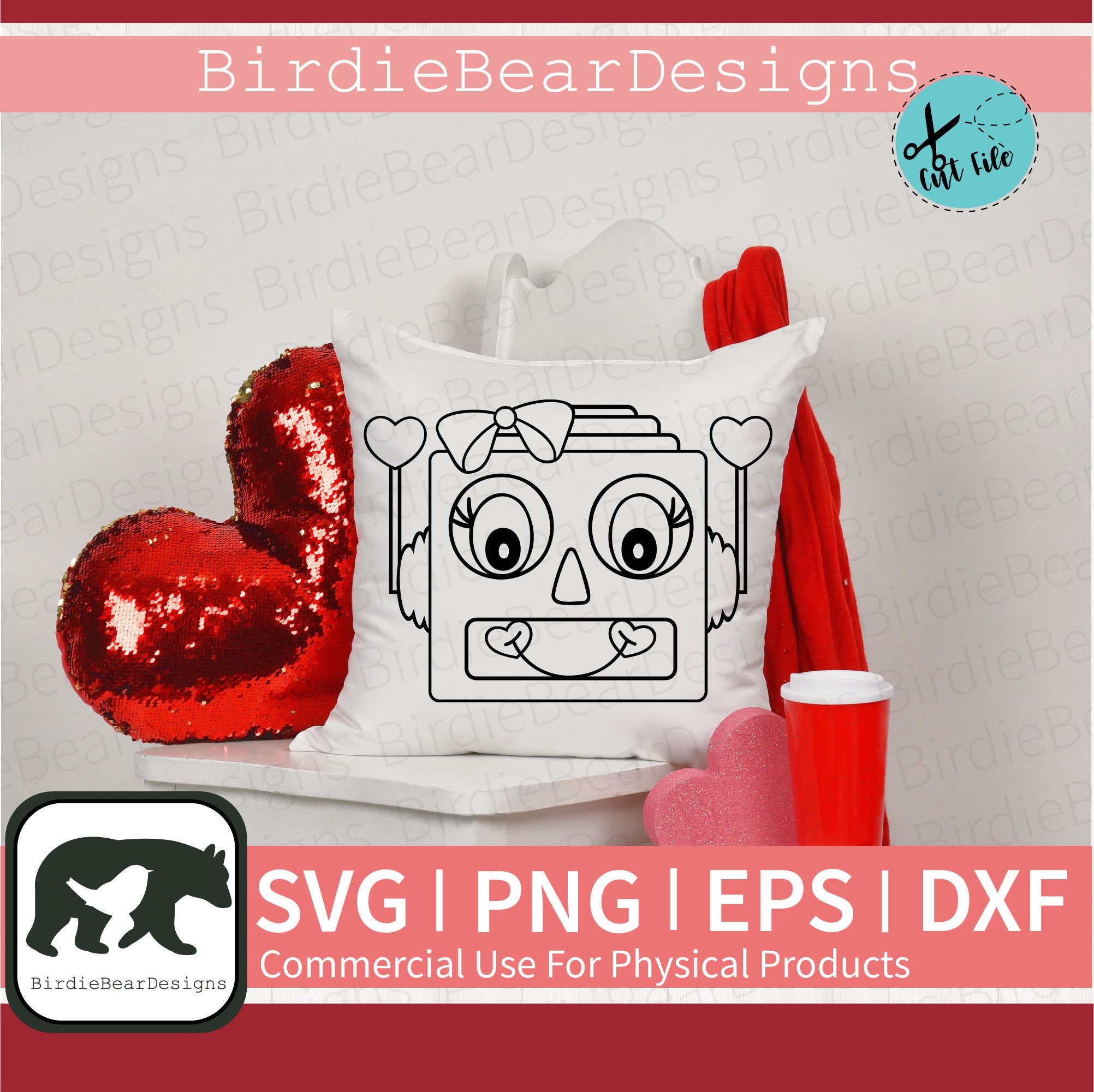 Robot SVG Valentine Coloring Svg Robot Coloring Robot - Etsy