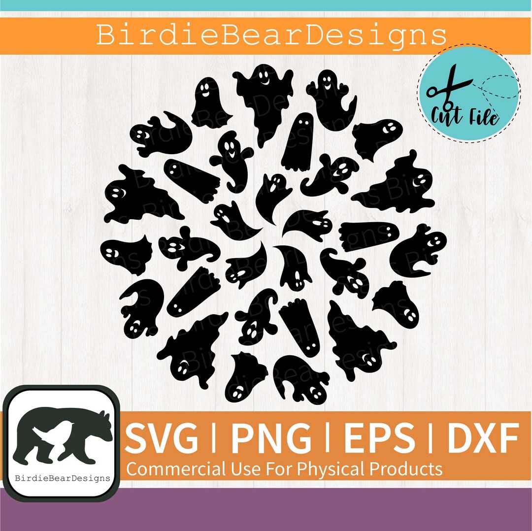Ghosts SVG Ghost Mandala Svg Png Halloween Mandala - Etsy