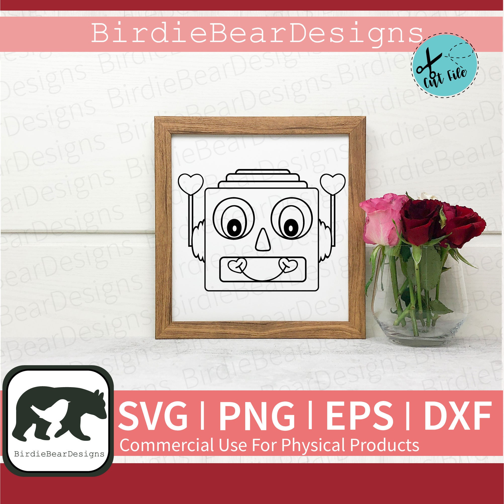 Robot SVG Valentine Coloring Svg Robot Coloring SVG - Etsy