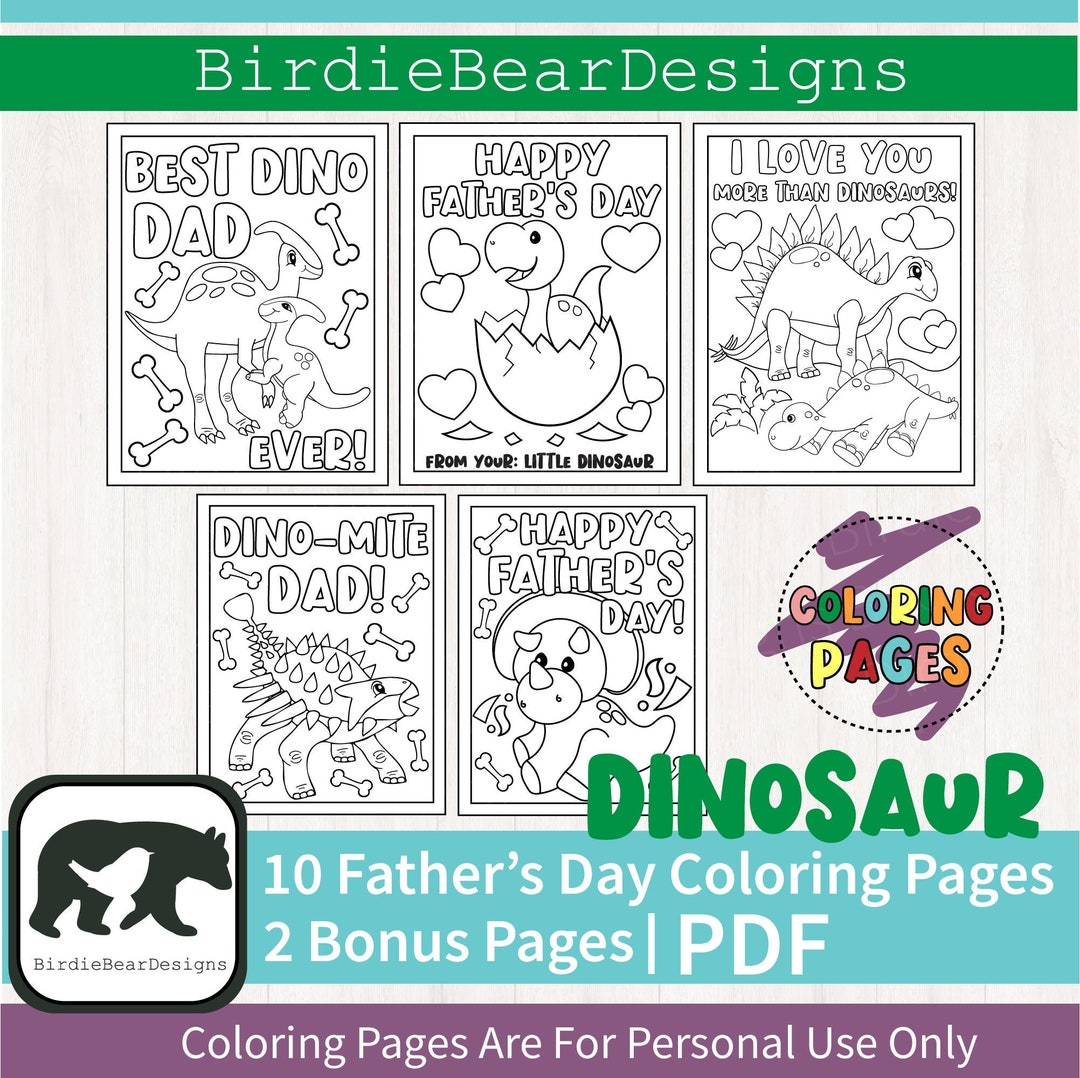 Fathers Day Coloring Pages - Dinosaur Coloring Page - Dad Coloring Page ...