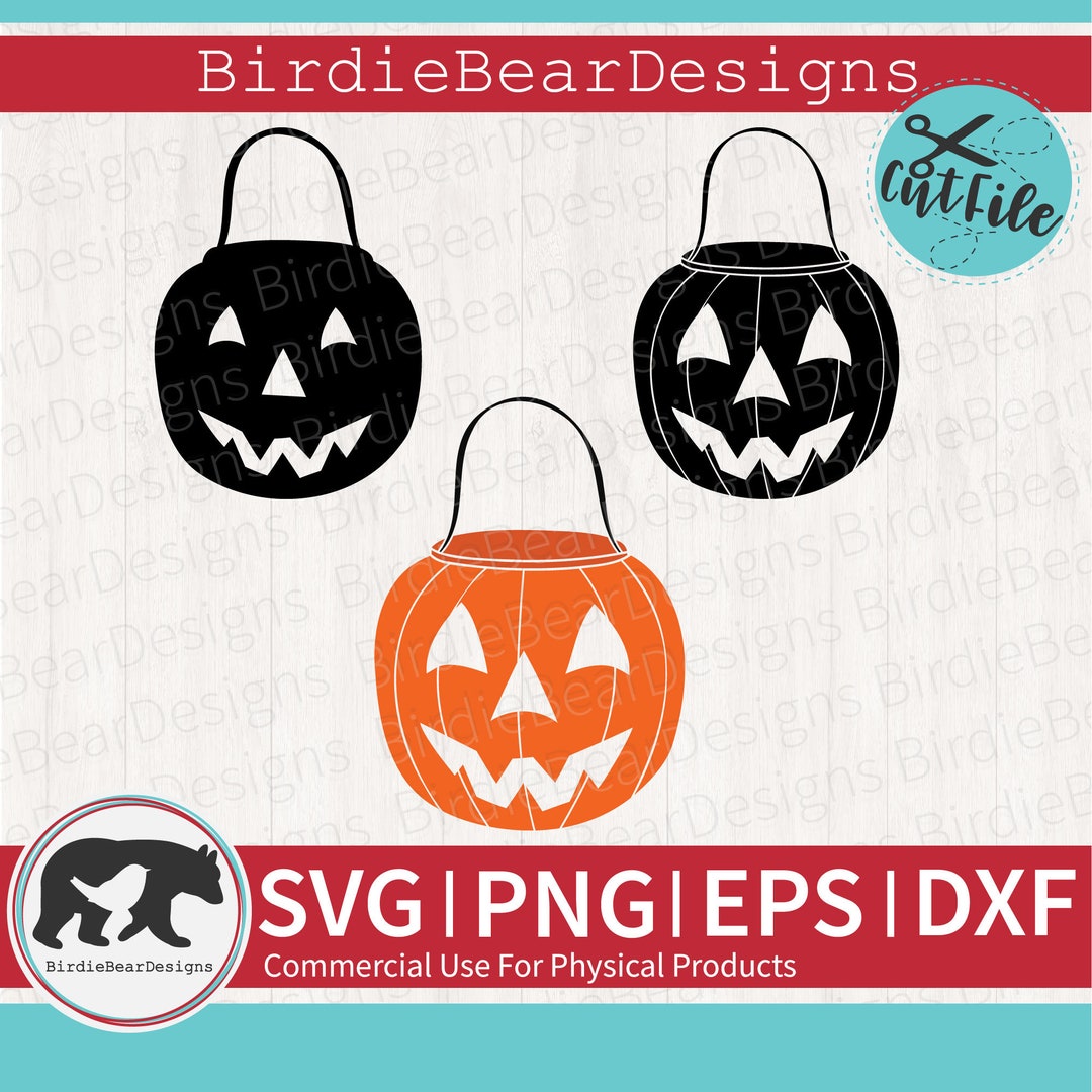 Pumpkin Candy Bucket SVG - Pumpkin Pail Svg - Candy Bucket Svg - Trick ...