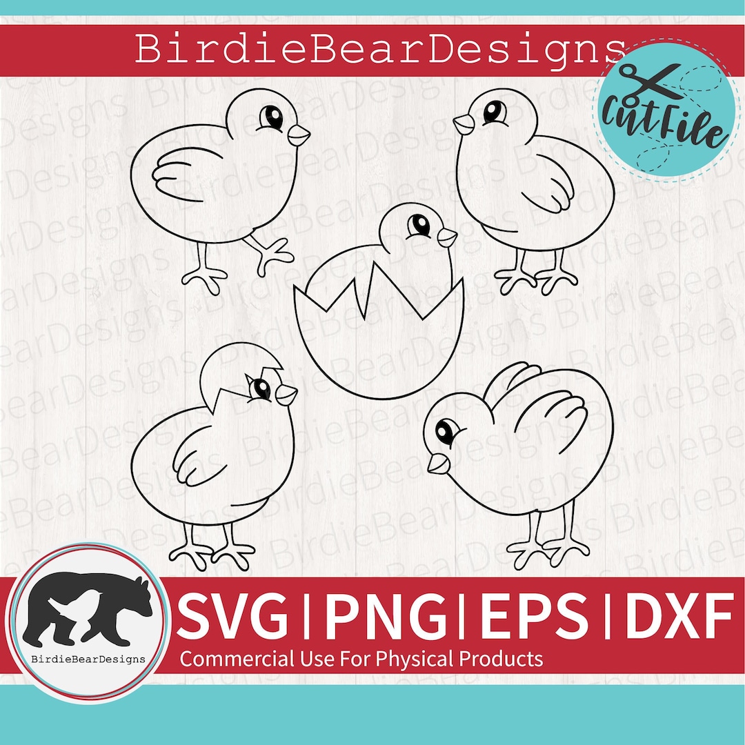 Pollito SVG Contorno de pollito SVG Pollito de Pascua Svg - Etsy México