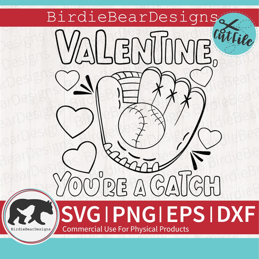 Baseball Valentine SVG, Valentines Day Coloring SVG, Baseball Coloring ...