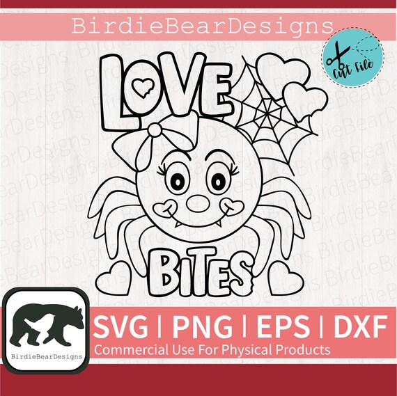 Love Bites SVG Valentine Coloring SVG Funny Valentine Svg | Etsy