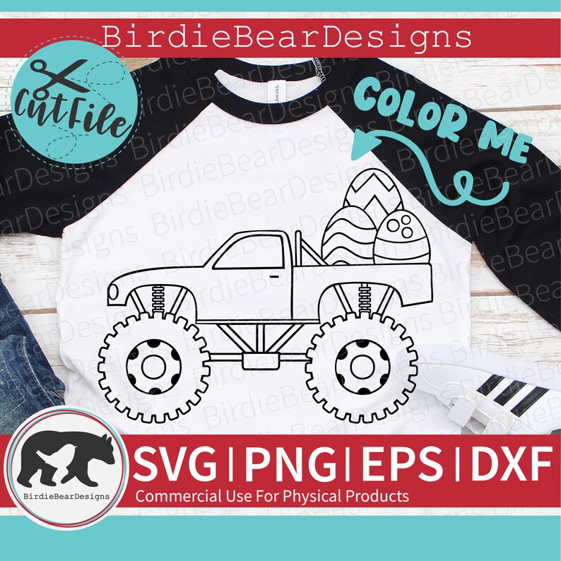 Easter Monster Truck Svg, Easter Egg Truck Svg, Easter Coloring Svg ...
