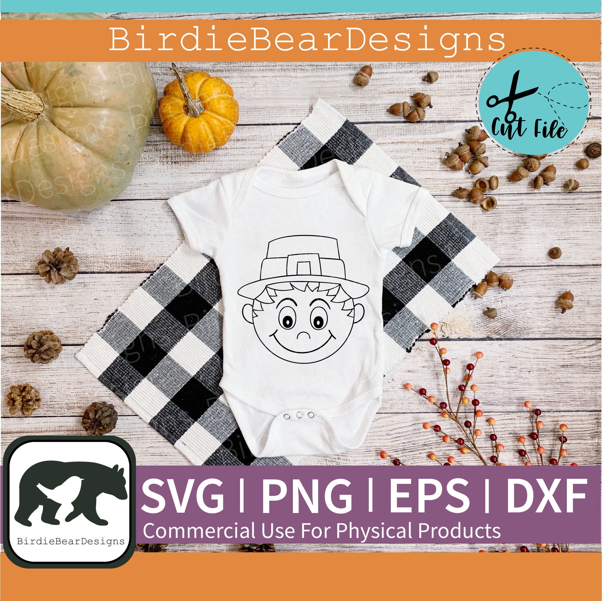 Pilgrim Face SVG Pilgrim Boy Pilgrim SVG Kids Fall SVG | Etsy