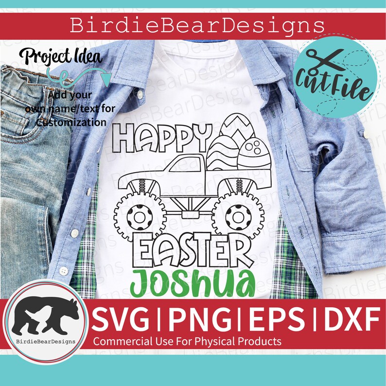 Easter Monster Truck SVG, Easter Coloring Svg, Happy Easter Svg, Easter ...