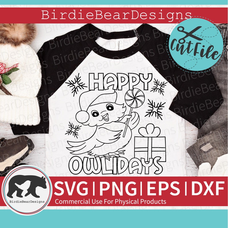Christmas Coloring Svg, Christmas Owl Svg, Coloring Shirt Svg, Girls ...