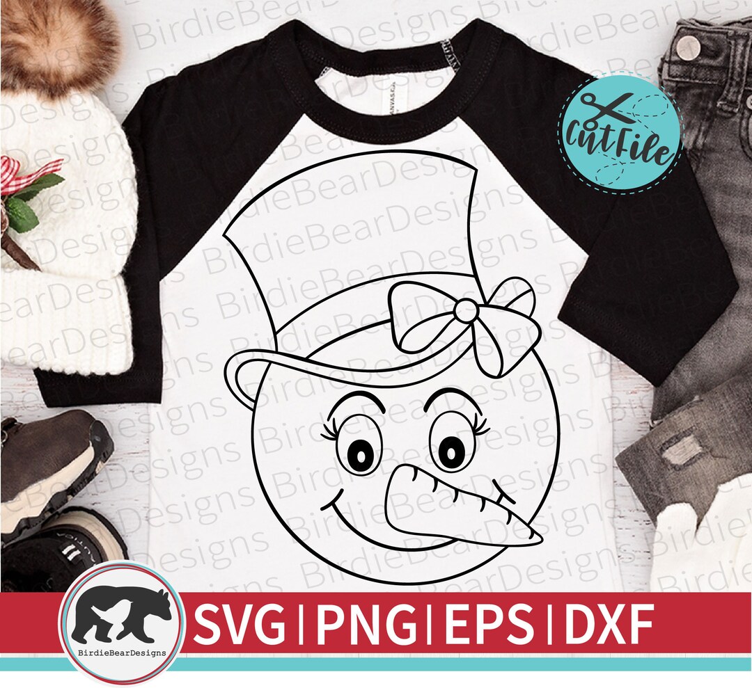 Snowman Face SVG - Snowgirl Svg - Snowwoman Svg - Snowman Coloring Svg ...