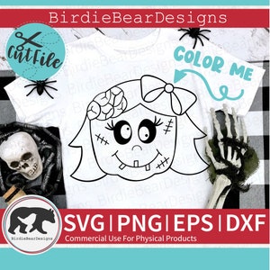 Zombie SVG - Cute Zombie Svg - Zombie Clipart - Zombie Outline - Girl ...