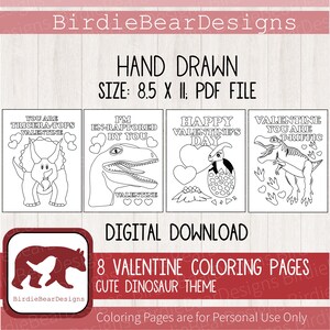 Valentines Coloring Pages - Dinosaur Coloring Pages - Valentine ...