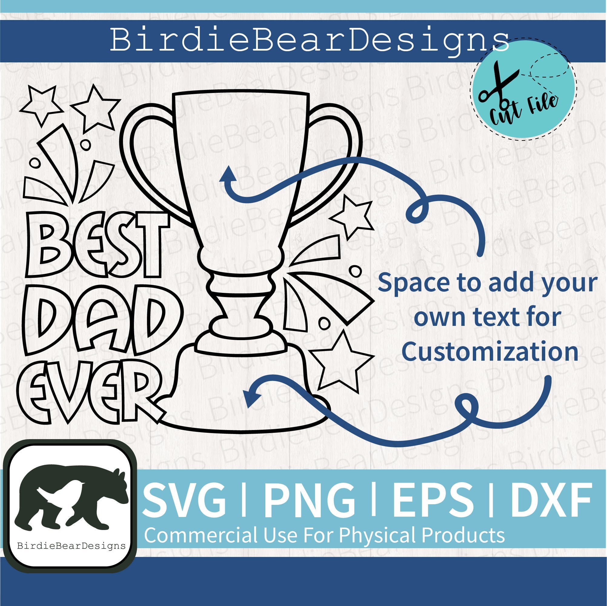 Best Dad Ever SVG Fathers Day Coloring Shirt SVG Trophy Svg - Etsy