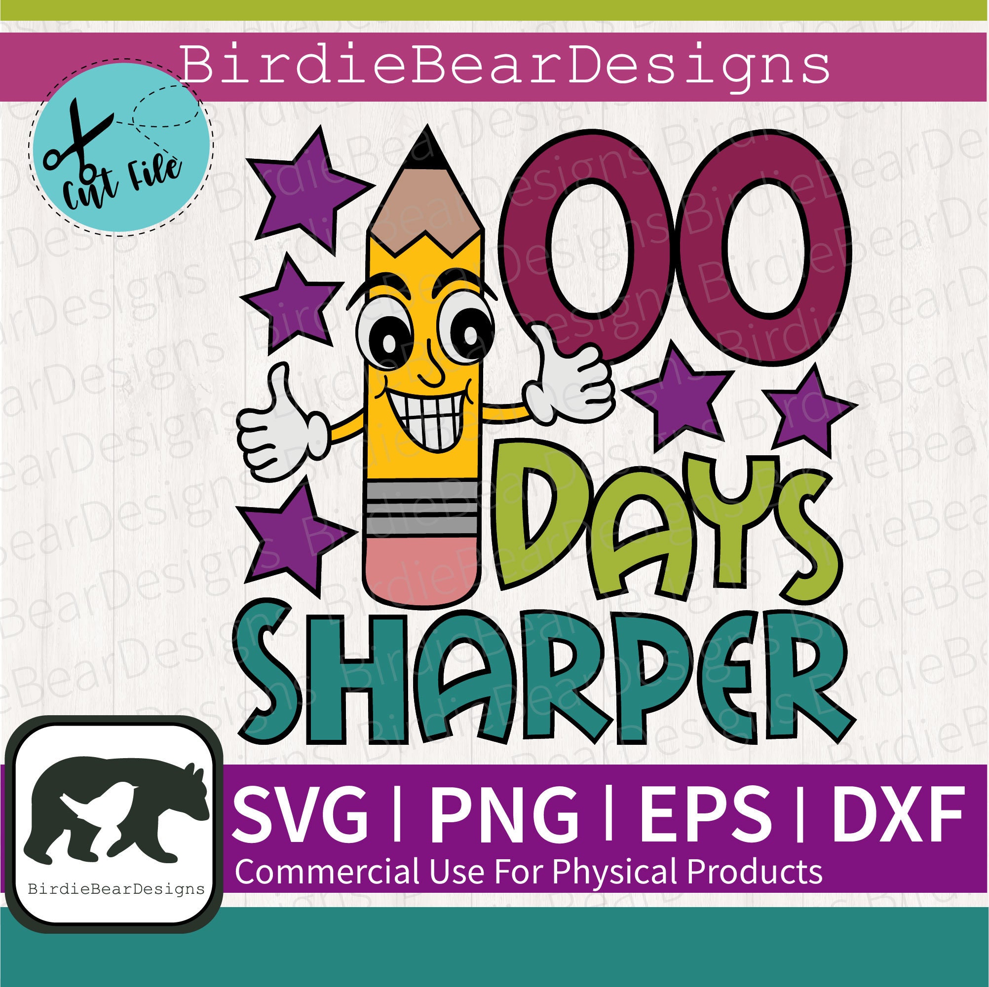 100 Days Sharper SVG 100 Days Pencil Svg 100th Day of School | Etsy
