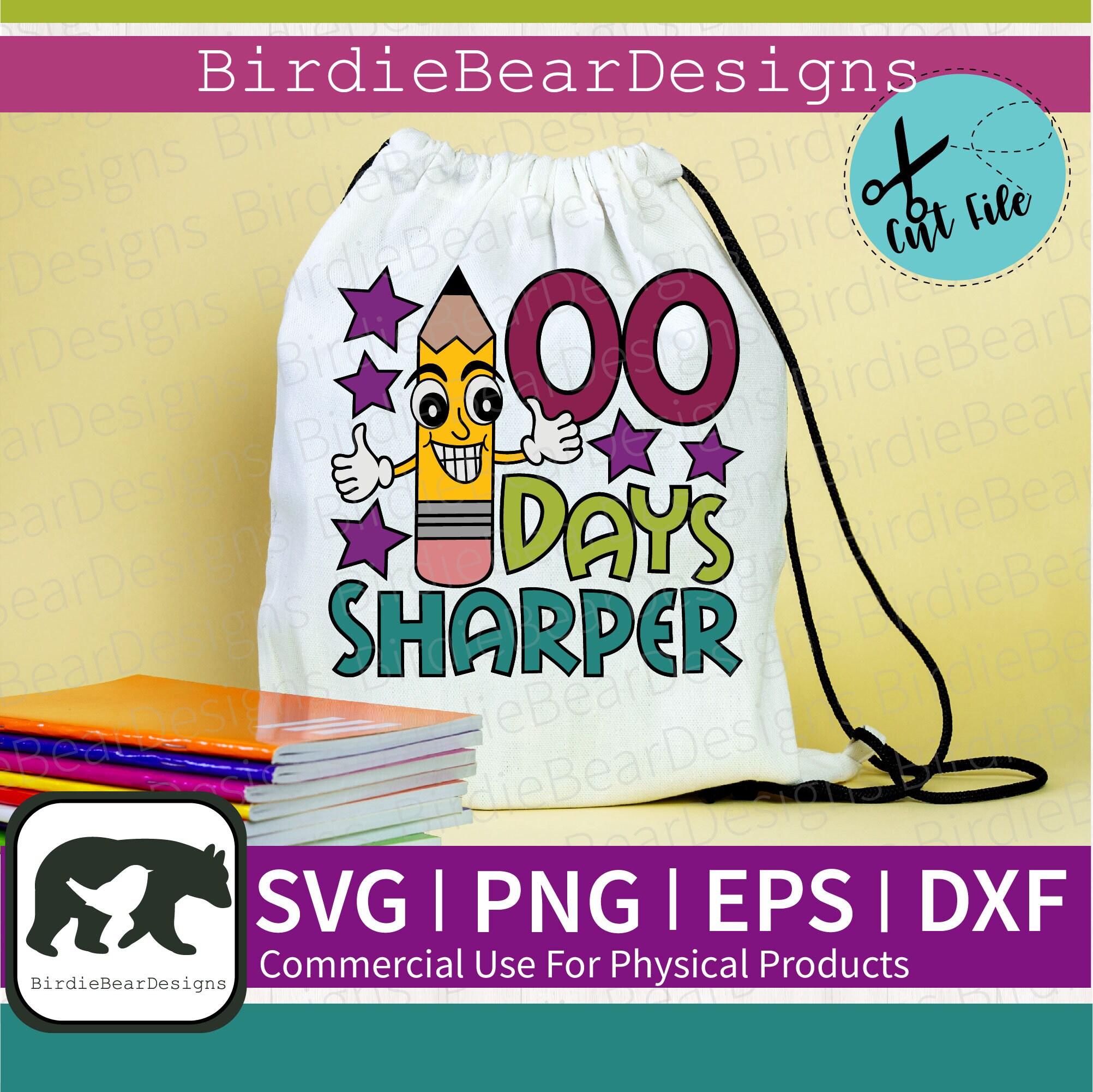 100 Days Sharper SVG 100 Days Pencil Svg 100th Day of School | Etsy