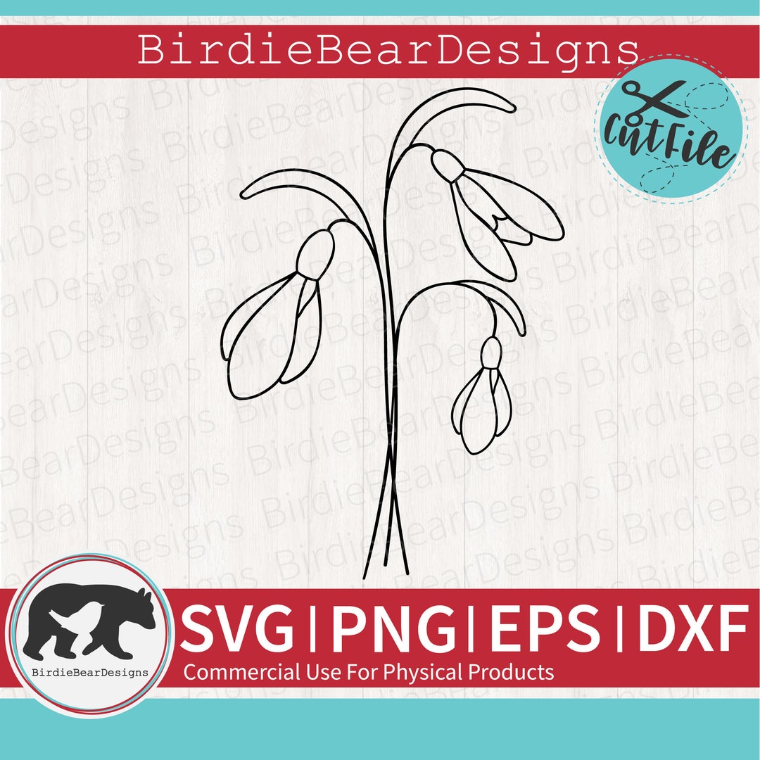 Snowdrop Svg, Snowdrop Flower, Flower Outline Svg, Floral Coloring Page ...