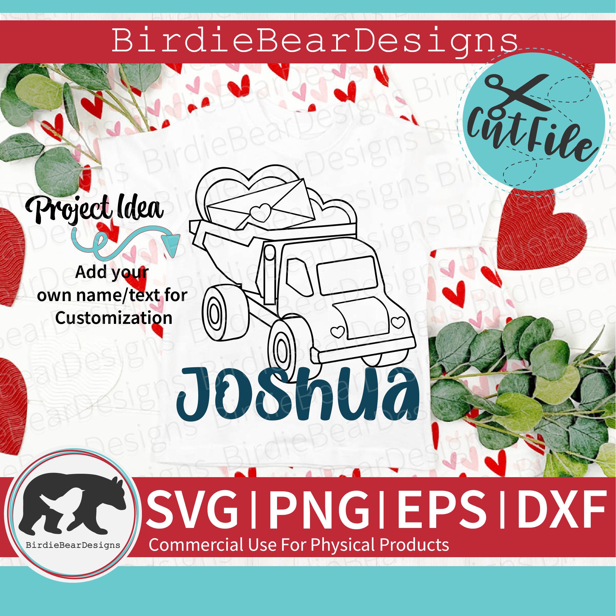 Dump Truck SVG - Valentine Coloring SVG - Valentines Day Truck SVG ...