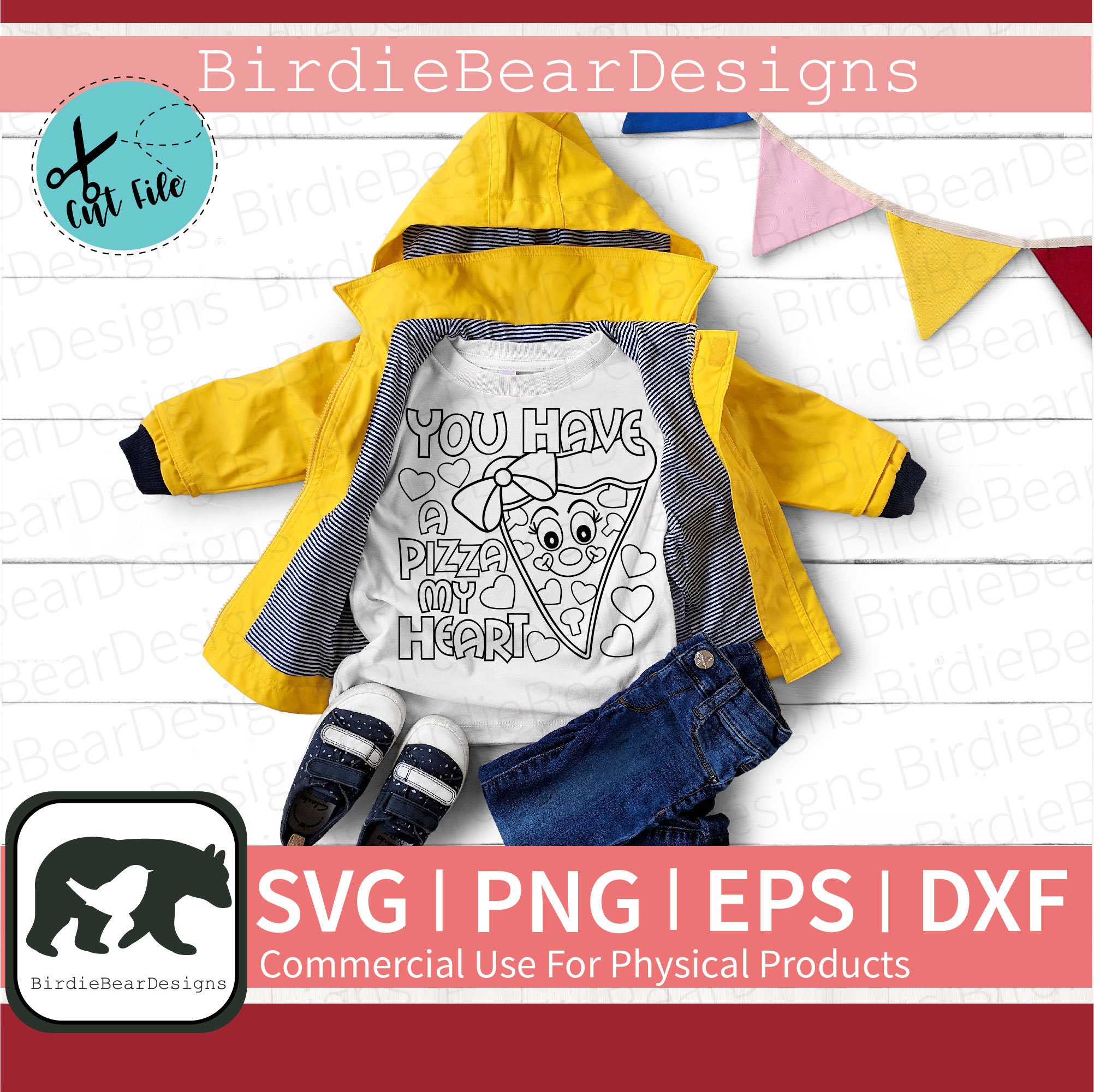 Pizza My Heart SVG Valentines Coloring Svg Pizza Valentine | Etsy