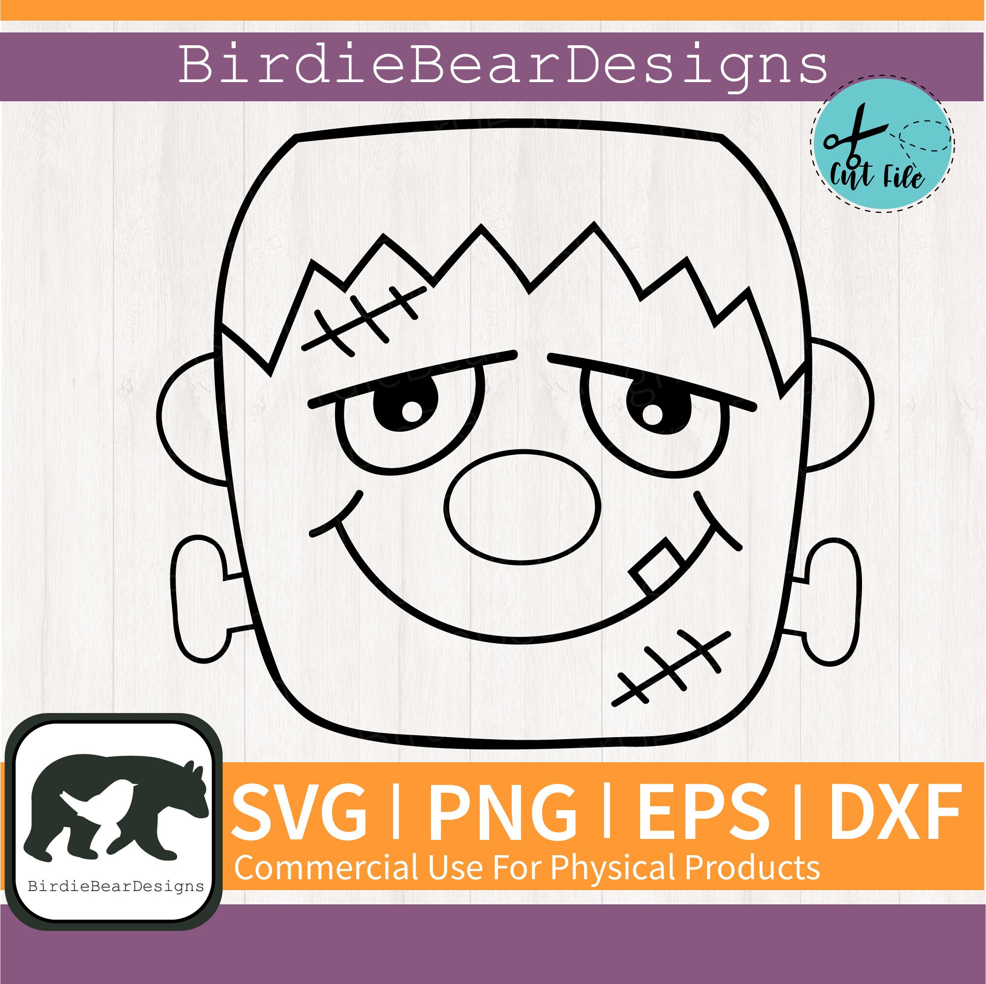 Monster Face Svg Kids Halloween SVG Monster Outline SVG - Etsy