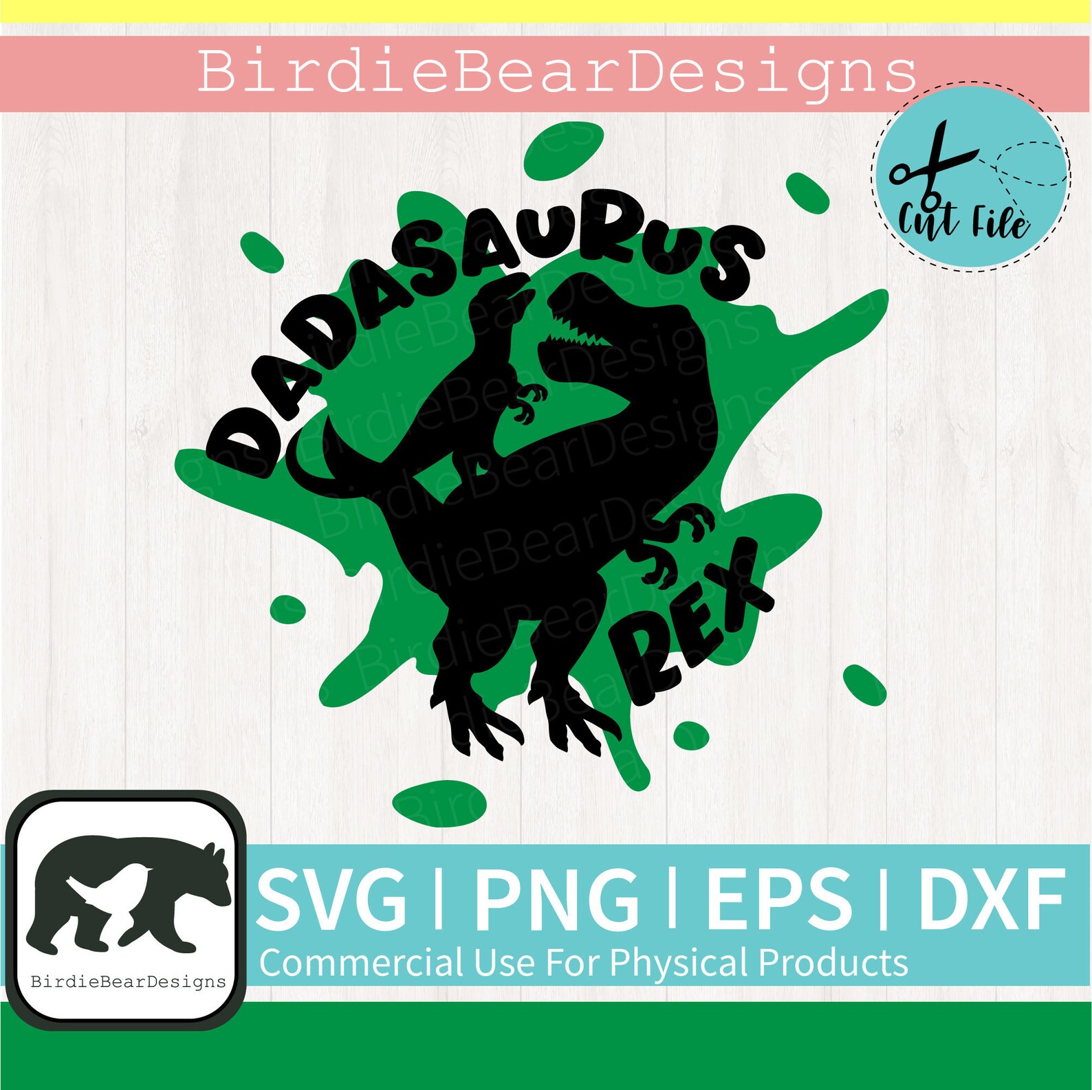 Dadasaurus SVG Fathers Day PNG Dadasaurus Rex Svg T-rex | Etsy