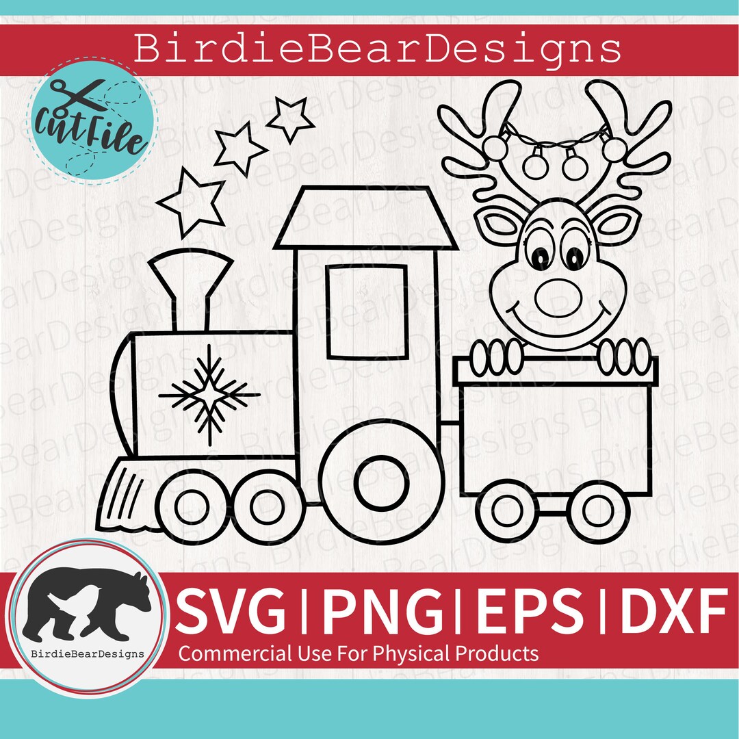 Christmas Coloring Svg, Reindeer Svg, Christmas Train Svg, Reindeer ...