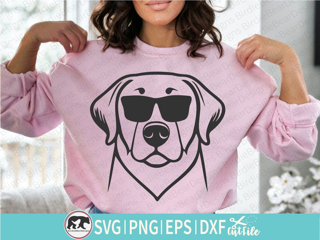 Labrador Svg, Dog With Glasses Svg, Dog Head Outline Svg, Dog Clipart ...