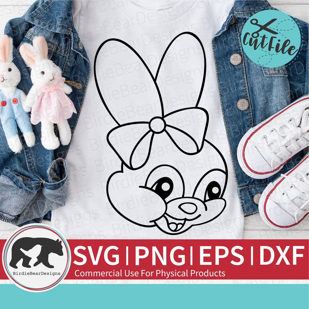 Easter Coloring Svg, Bunny Clipart, Bunny Face Svg, Cute Bunny Svg ...