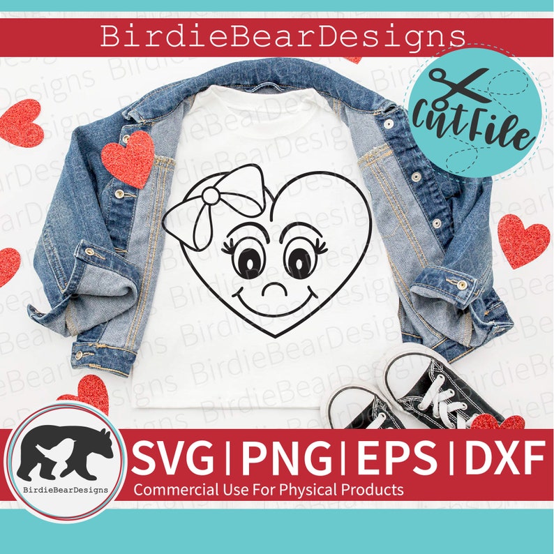 Valentines Day Coloring Svg Heart Face Svg Heart Outline - Etsy