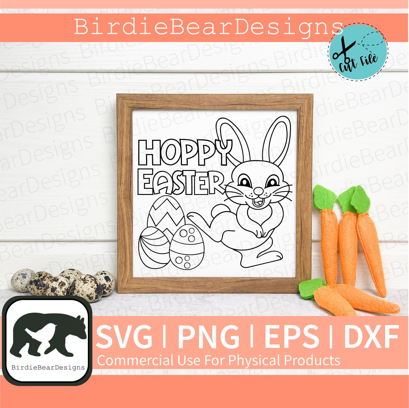 Hoppy Easter SVG Easter Coloring Svg Easter Bunny Coloring | Etsy