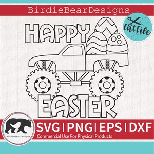 Easter Monster Truck SVG, Easter Coloring Svg, Happy Easter Svg, Easter ...