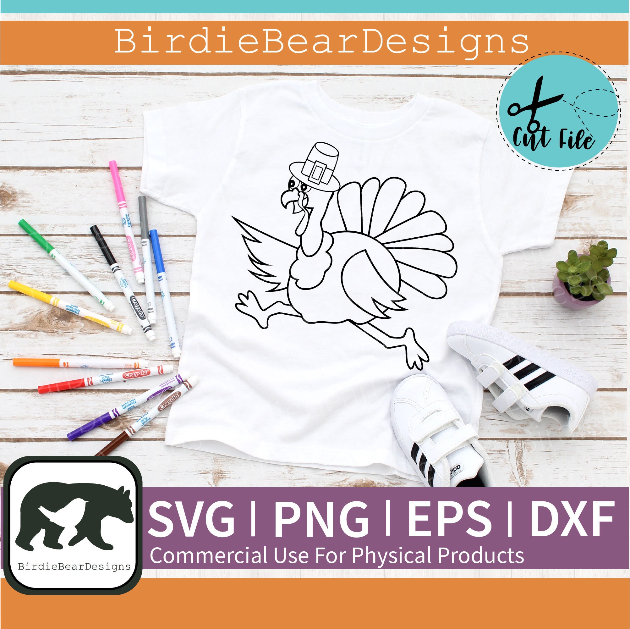Turkey Outline SVG Turkey Svg Coloring Svg Cute Turkey | Etsy
