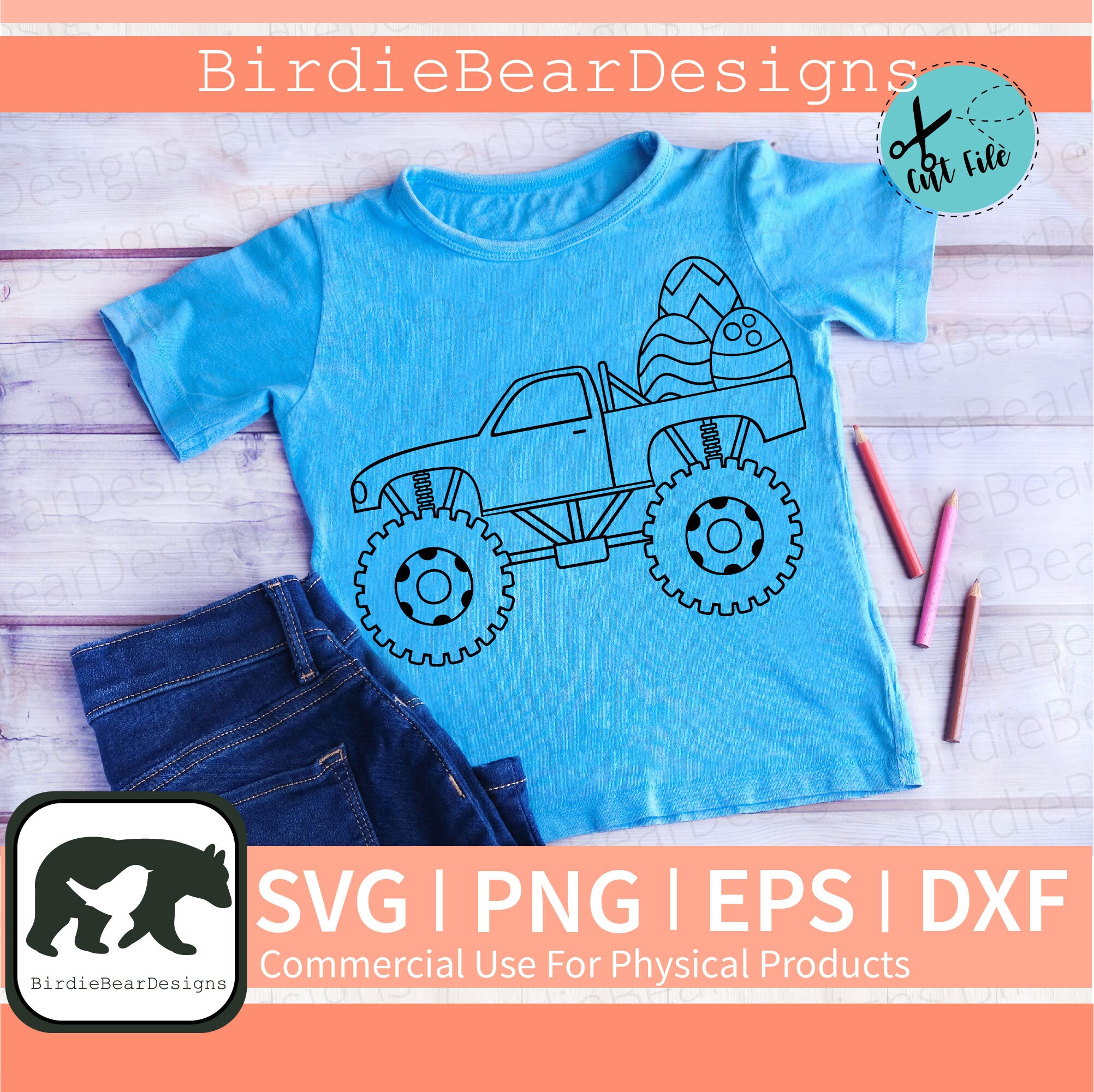 Easter Monster Truck Svg Easter Egg Truck Svg Easter | Etsy