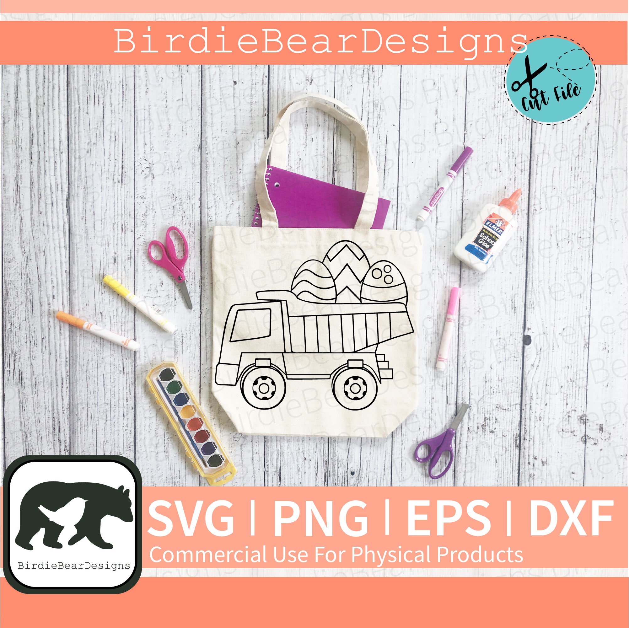 Easter Dump Truck SVG Easter Truck Svg Easter Coloring SVG | Etsy