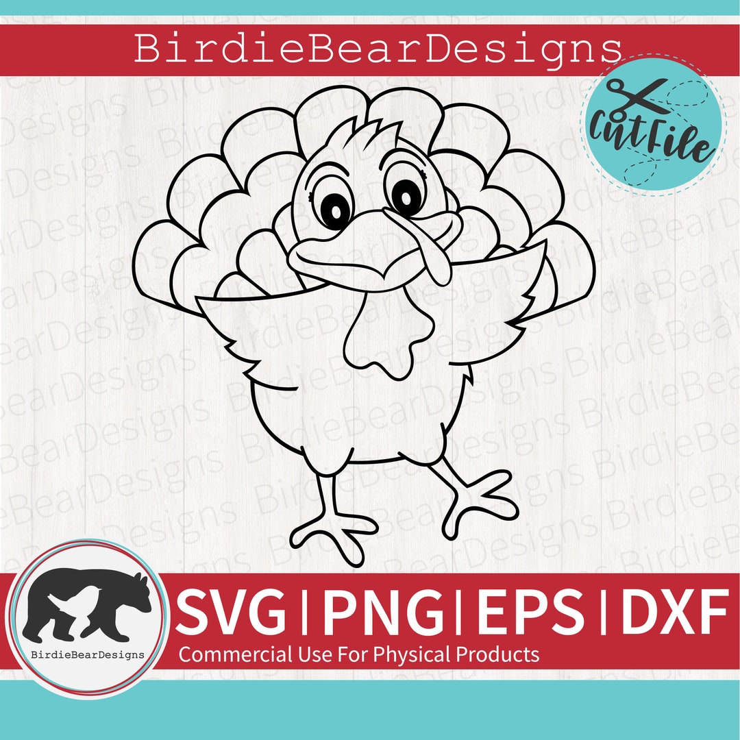 Turkey Outline Svg, Fall Coloring Svg, Turkey Svg for Kids ...