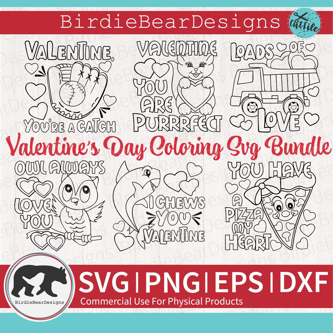 Valentines Day Coloring Svg, Valentines Coloring Shirt Svg, Kids ...