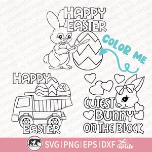 Easter Coloring Svg, Easter Coloring Shirt Svg, Happy Easter Svg ...