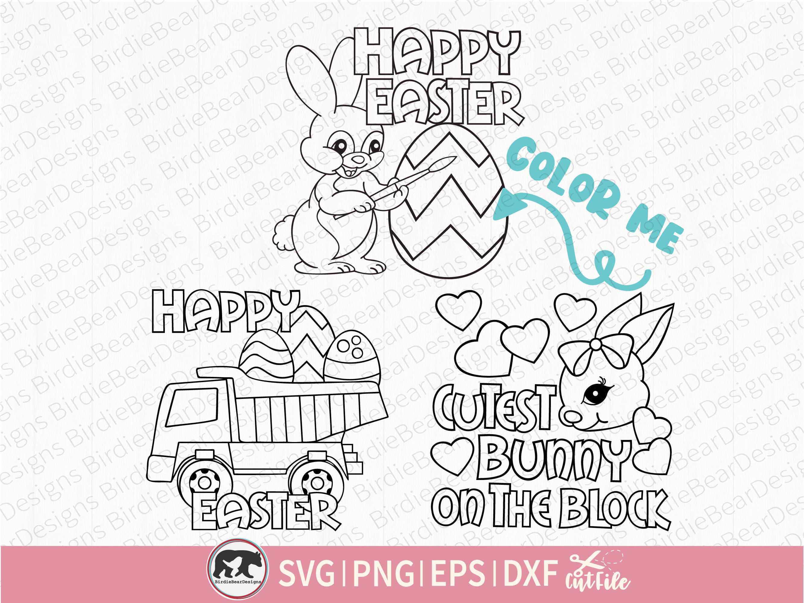 Easter Coloring Svg, Easter Coloring Shirt Svg, Happy Easter Svg ...