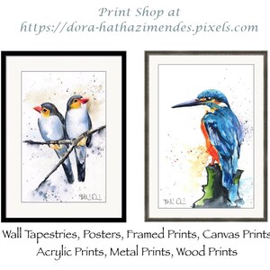 Original European Robin Painting, Handmade Watercolor, Robin Artwork ...