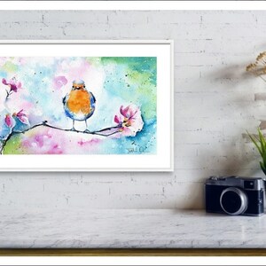 Original Robin Painting, Handmade Watercolor, Bird Paintings, Robin ...