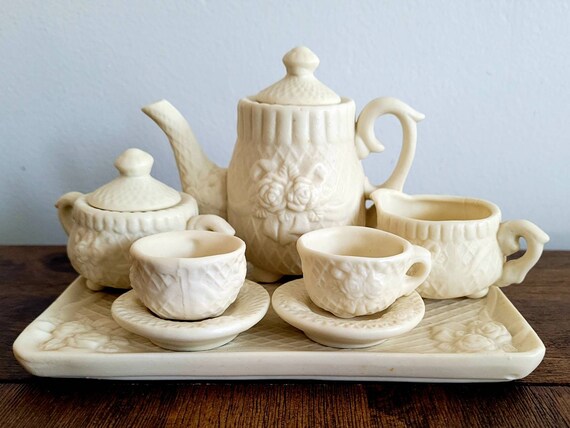 Creme Colored Mini Tea Set | Etsy
