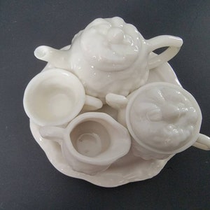 Miniature Milky White Tea Set - Etsy