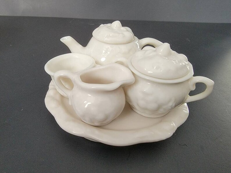 Miniature Milky White Tea Set | Etsy