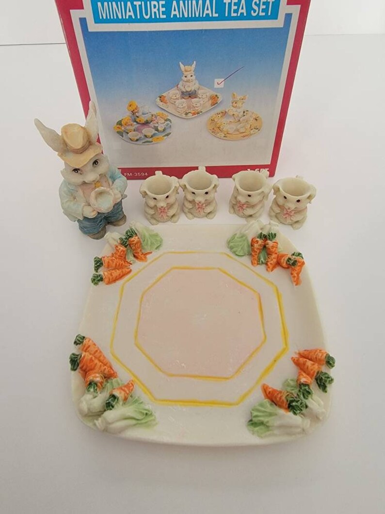 Bunny Miniature Tea Set - Etsy