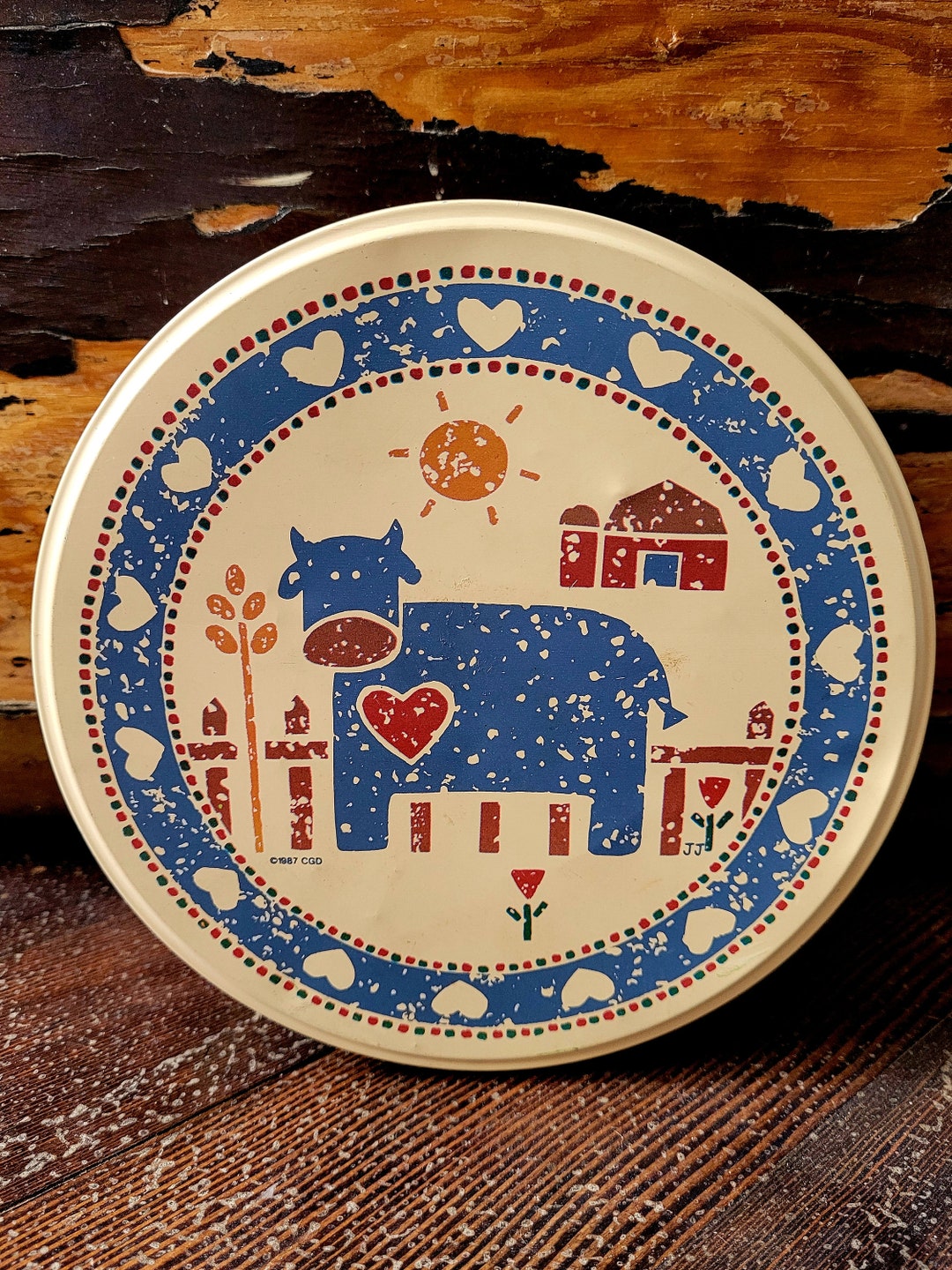 Vintage Cow Tin - Etsy