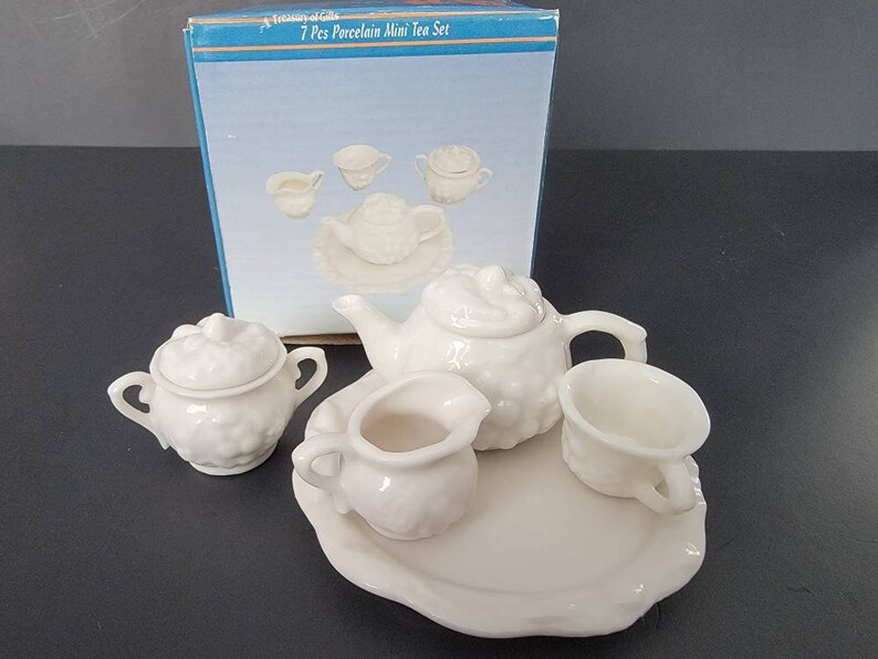 Miniature Milky White Tea Set - Etsy