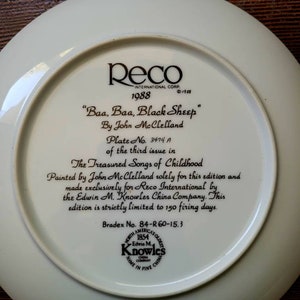 Mary Had a Little Lamb, Jack and Jill and Ba Ba Black Sheep Collectable ...