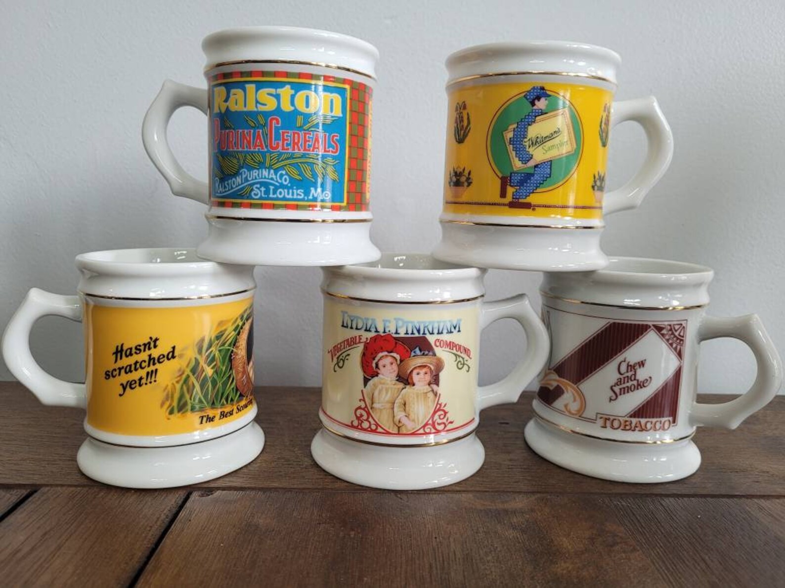 The Corner Store Porcelain Mug 5 Piece Collection, Coffee Mug, Tea Mug ...