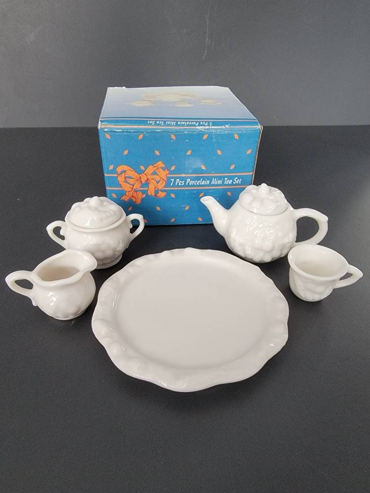 Miniature Milky White Tea Set - Etsy