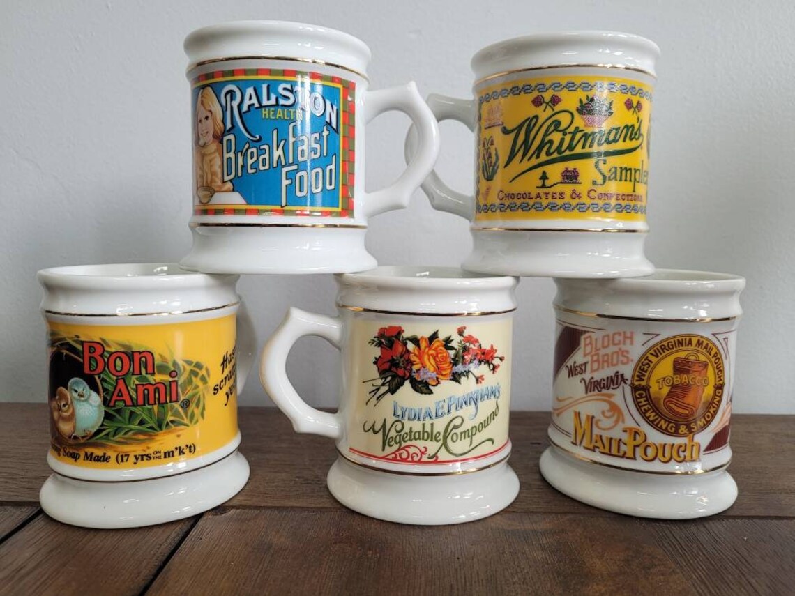 The Corner Store Porcelain Mug 5 Piece Collection, Coffee Mug, Tea Mug ...